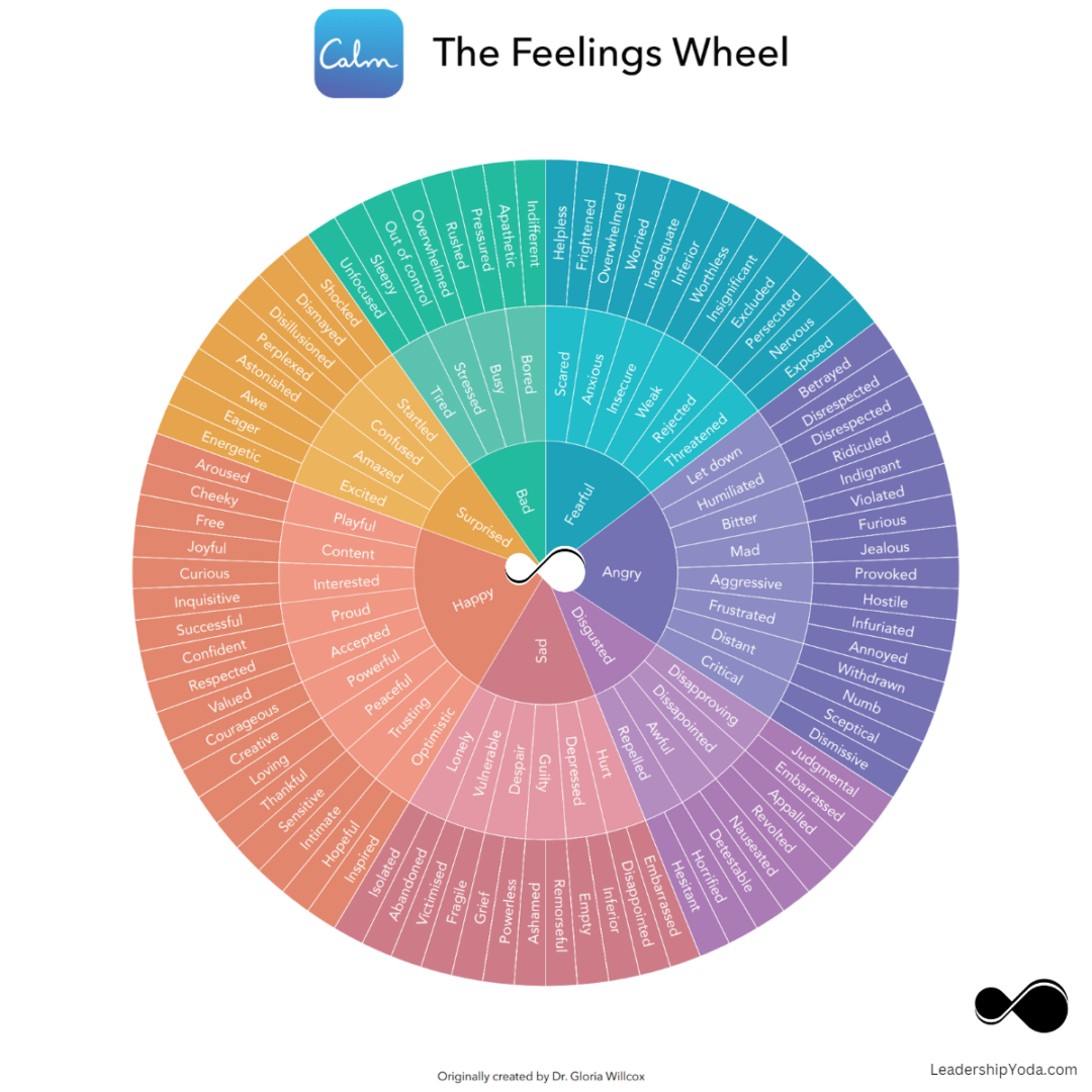 The Feeling Wheel - Feel your emotions - LeadershipYoda